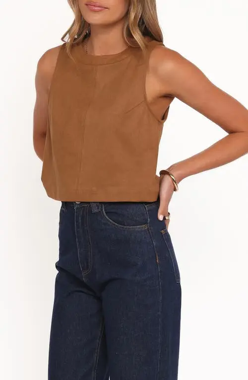 PETAL & PUP Charles Faux Suede Sleeveless Top