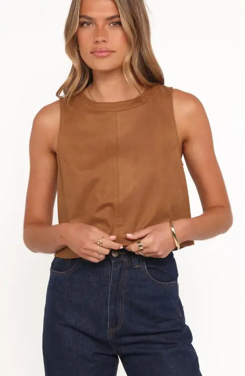 PETAL & PUP Charles Faux Suede Sleeveless Top