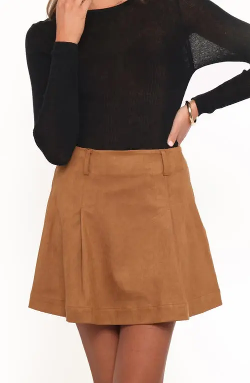 PETAL & PUP Faux Suede A-line Mini Skirt