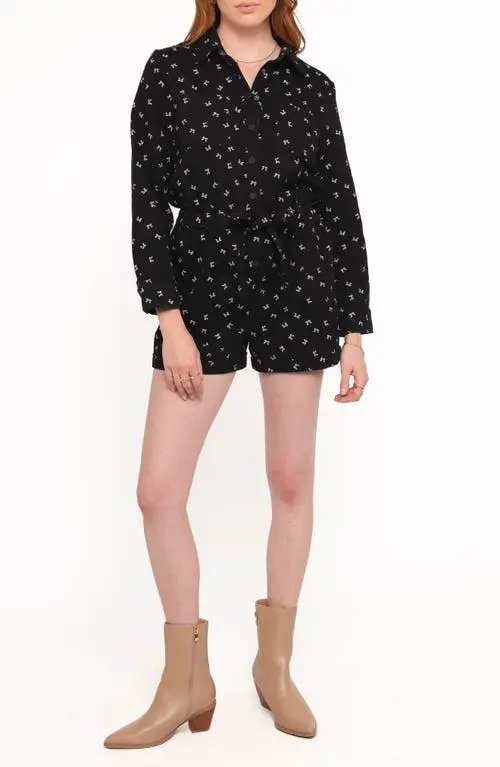 PETAL & PUP Niqui Long Sleeve Romper - Black Cream