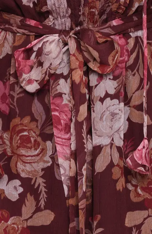 PETAL & PUP Floral Print Ruffle Chiffon Romper