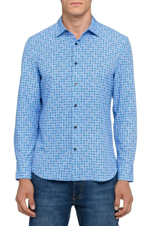 CON.STRUCT Quadruple Diamond Woven Long Sleeve Basic - Chambray Blue