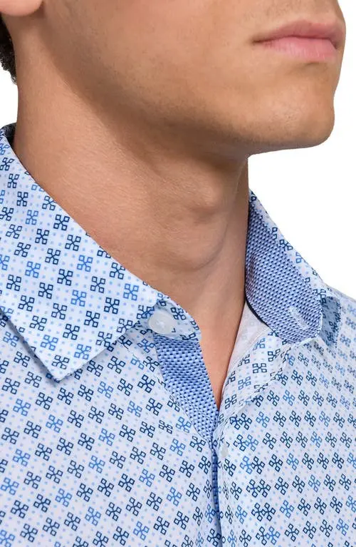 CON.STRUCT Quadruple Diamond Woven Long Sleeve Basic - White/blue