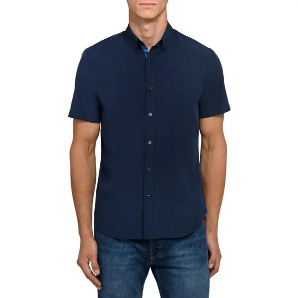 CON.STRUCT Solid Woven Short Sleeve Basic - Navy