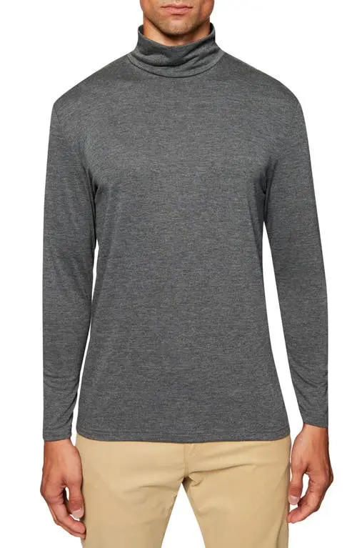 CON.STRUCT Mock Neck Long Sleeve Shirt - Grey Heather
