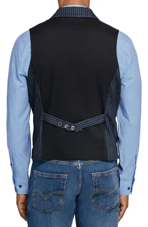 CON.STRUCT Tailored Knit Vest - Textured Blue
