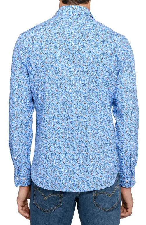 CON.STRUCT Amber Floral Woven Long Sleeve Basic - Chambray Blue