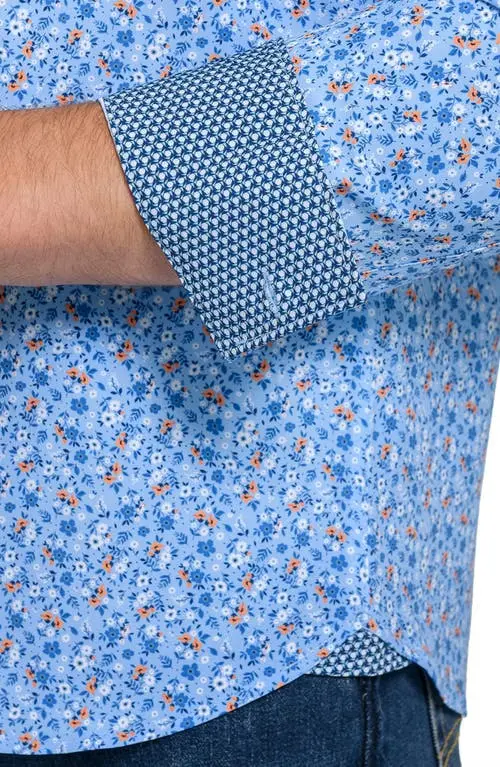 CON.STRUCT Amber Floral Woven Long Sleeve Basic - Chambray Blue