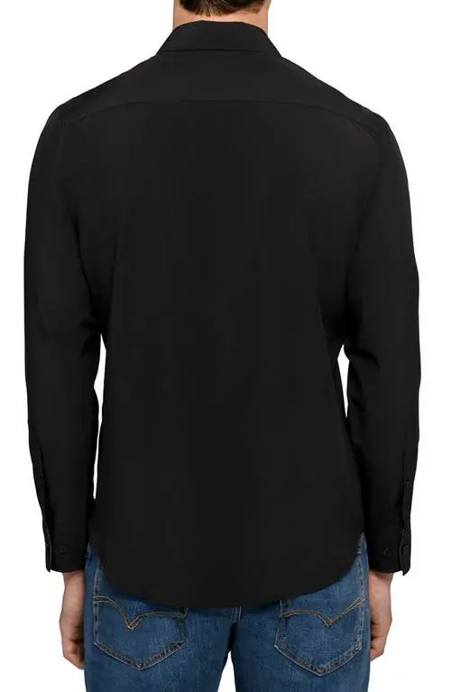 CON.STRUCT Solid Woven Long Sleeve Basic - Black