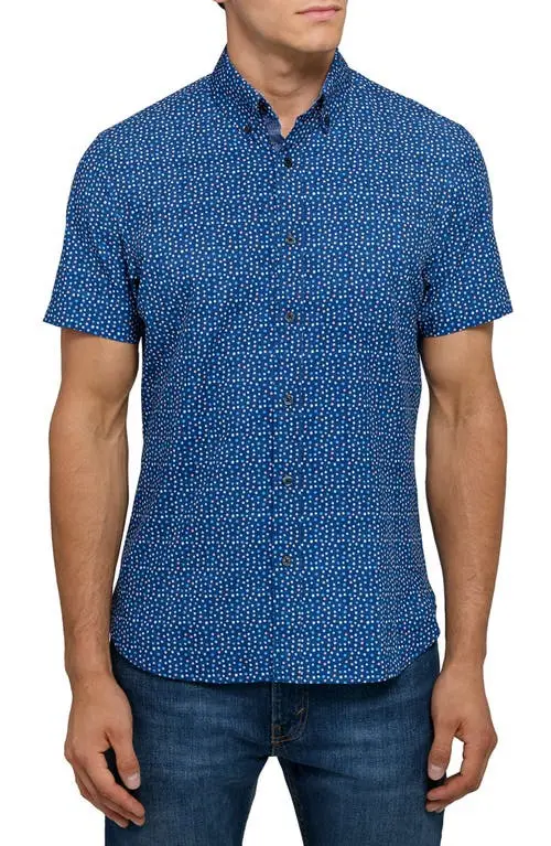 CON.STRUCT Dot Woven Short Sleeve Basic - Navy/coral