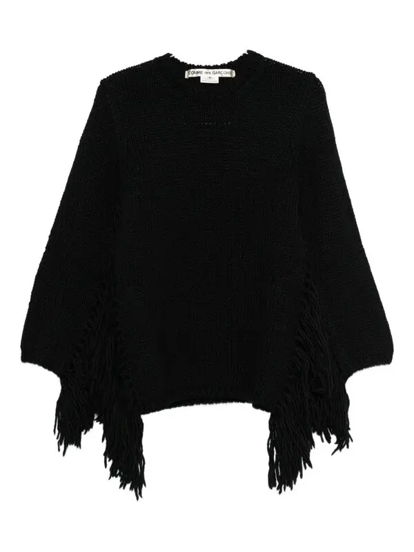 Comme Des Garçons Fringed Trim Long Sleeve Top
