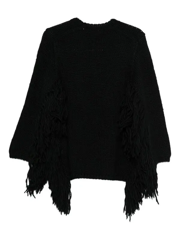 Comme Des Garçons Fringed Trim Long Sleeve Top