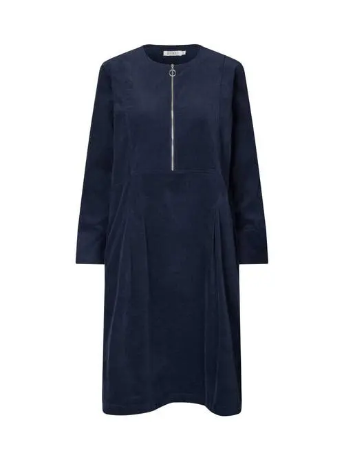 MASAI COPENHAGEN Long Sleeve Zip-up Corduroy Midi Dress