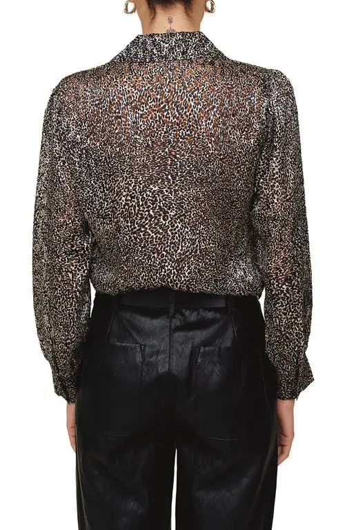 Bella Dahl Leopard Print Bishop Sleeve Shirt