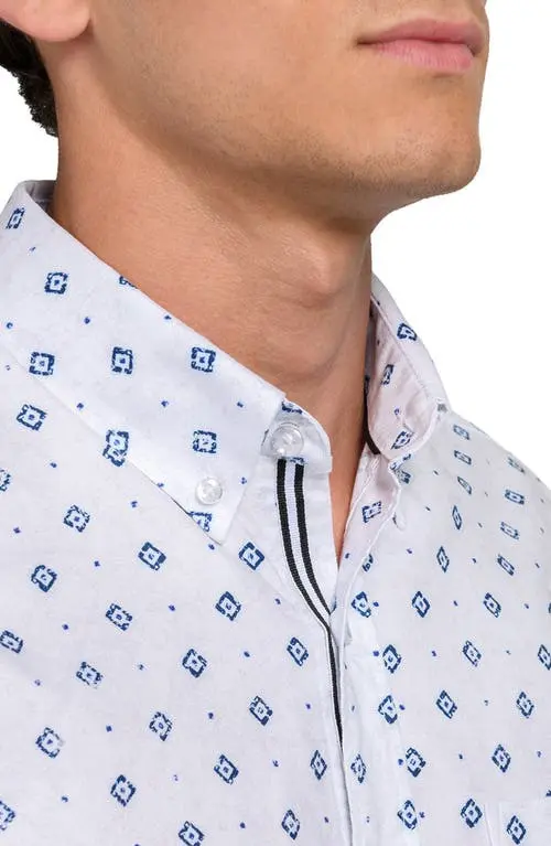BROOKLYN BRIGADE Diamond Print Oxford Basic - White