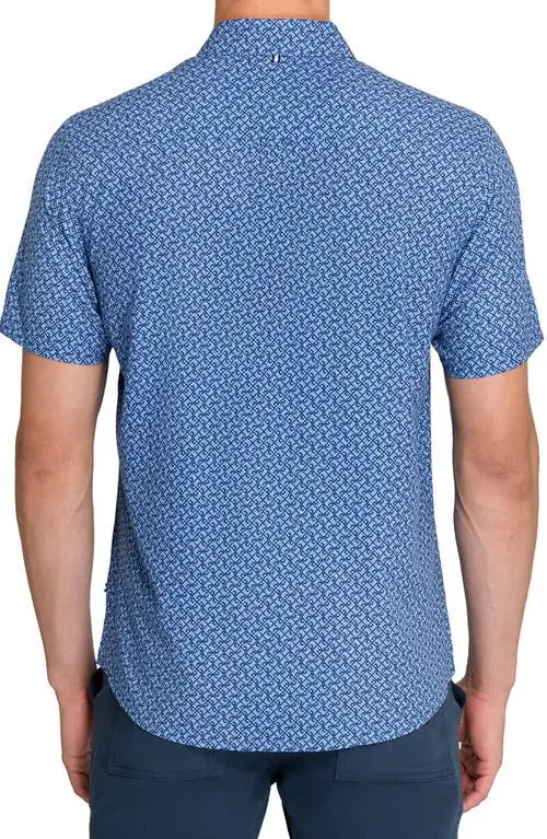 BROOKLYN BRIGADE Geometric Woven Short Sleeve Basic - Navy/blue