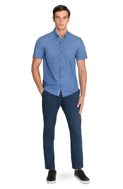 BROOKLYN BRIGADE Geometric Woven Short Sleeve Basic - Navy/blue