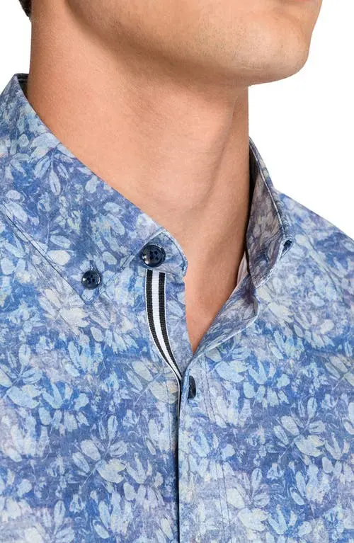 BROOKLYN BRIGADE Branches Woven Short Sleeve Basic - Navy/teal