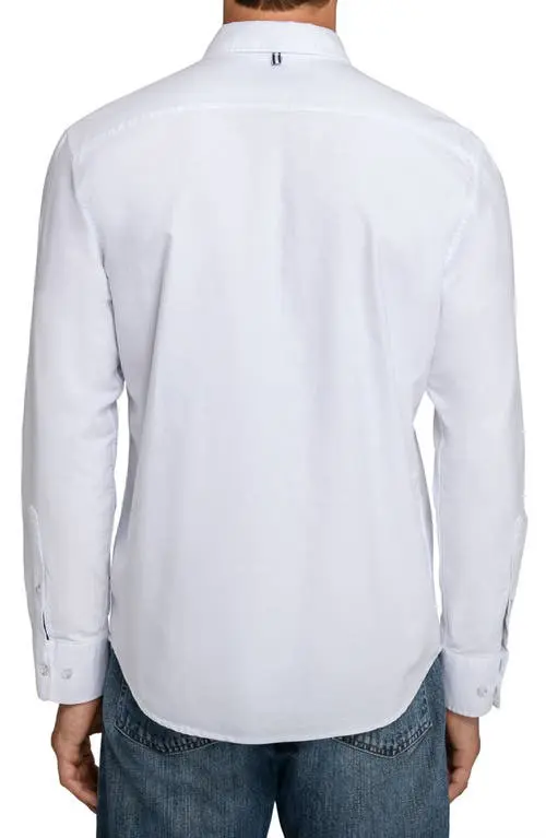 BROOKLYN BRIGADE Solid Oxford Woven Long Sleeve Basic - White