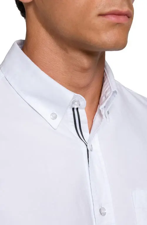 BROOKLYN BRIGADE Solid Oxford Woven Long Sleeve Basic - White