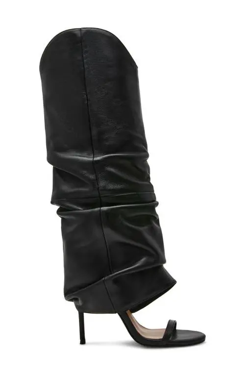 Steve Madden Ravine Knee High Boots - Black Leather