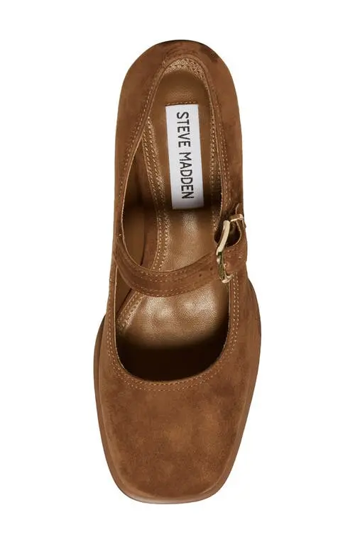 Steve Madden Lisbon Mary Jane Pumps - Chestnut Suede