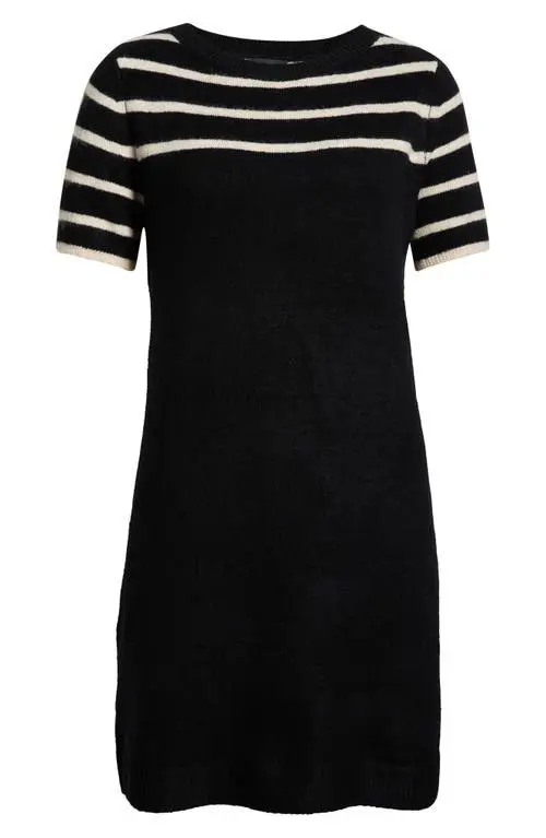 Halogen Stripe Short Sleeve Sweater Dress