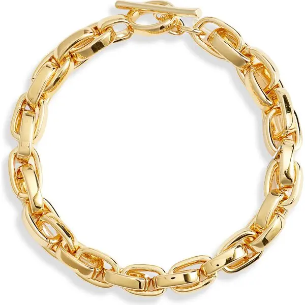 Nordstrom Demi Fine Chain Toggle Bracelet - 14k Gold Plated