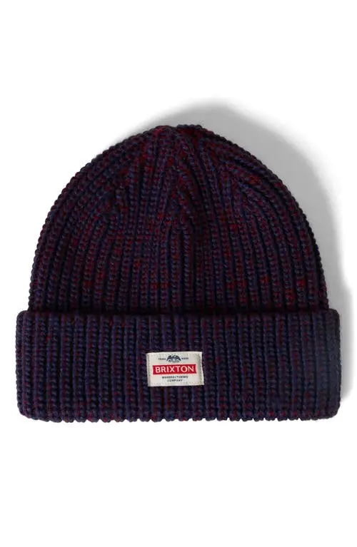 Brixton Altered Threads Mélange Beanie - Mood Indigo/burgundy
