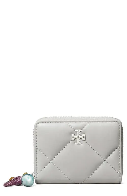 Tory Burch Small Kira Diamond Quilt Wallet - Grey