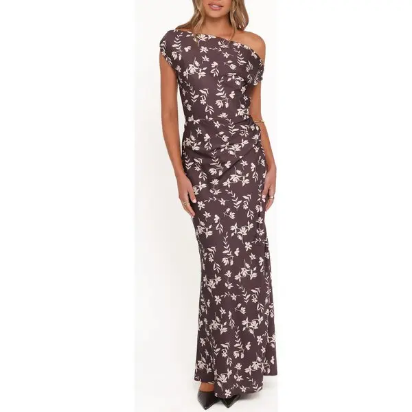 PETAL & PUP Zafira Floral One-shoulder Maxi Dress