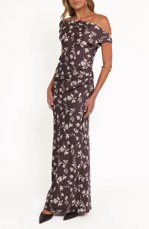 PETAL & PUP Zafira Floral One-shoulder Maxi Dress