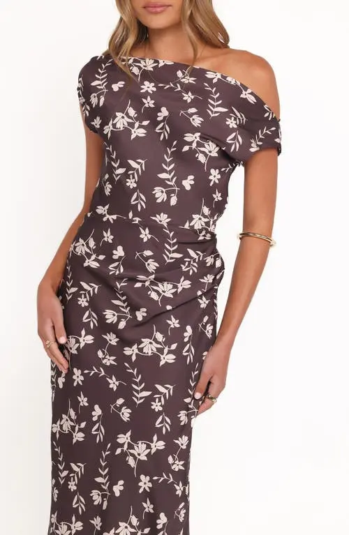 PETAL & PUP Zafira Floral One-shoulder Maxi Dress