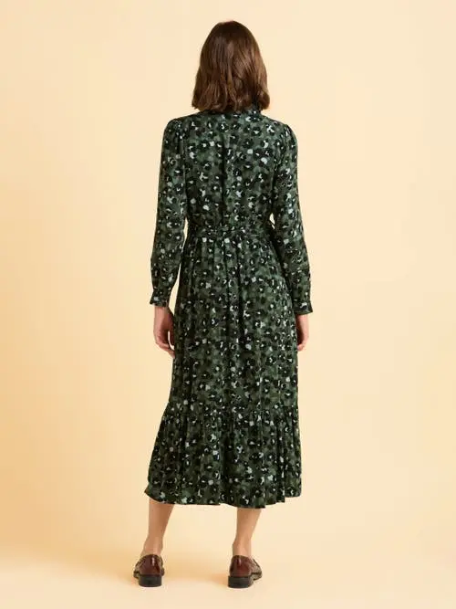 BRAKEBURN Luna Long Sleeve Button Midi Dress