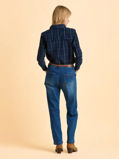 BRAKEBURN Frances Long Sleeve Checked Shirt
