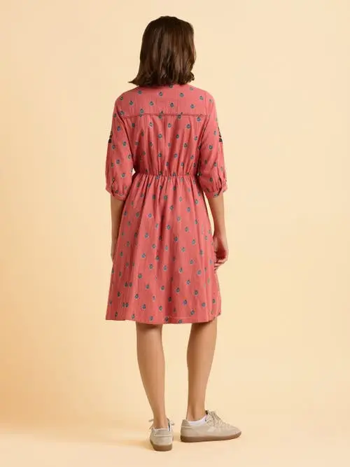 BRAKEBURN 3/4 Sleeve Midi Dress