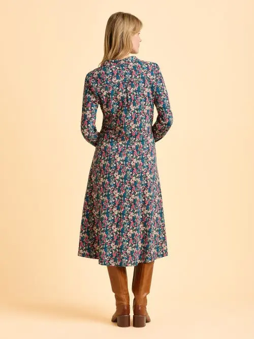 BRAKEBURN Charlotte Long Sleeve Shirt Midi Dress