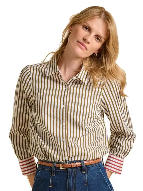 BRAKEBURN Long Sleeve Striped Shirt