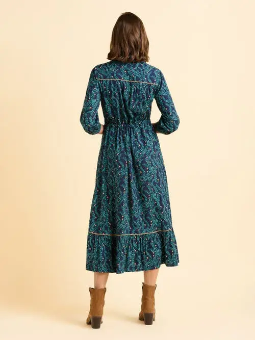 BRAKEBURN Skye Floral Print Midi Shirt Dress