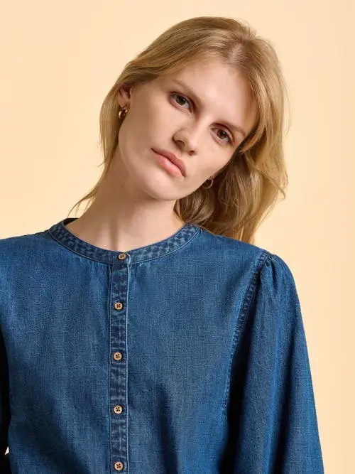 BRAKEBURN Auri Long Sleeve Denim Shirt