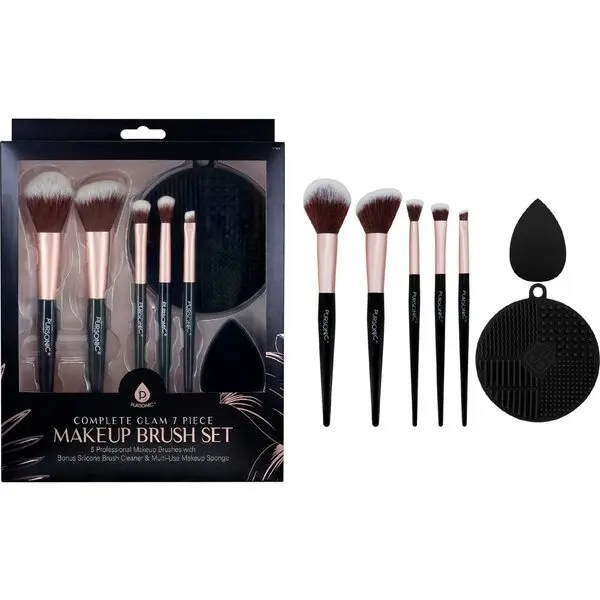 PURSONIC Complete Glam 7-piece Makeup Brush Set - Black