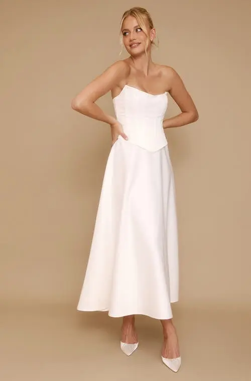SIX STORIES Bandeau Satin Corset Dress
