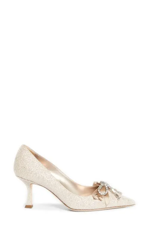 JIMMY CHOO Auria Crystal Bow Glitter Pumps