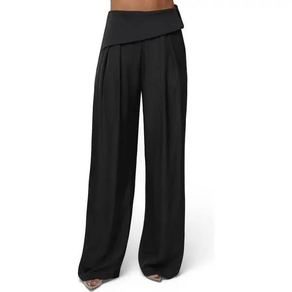JLUXLABEL High Waist Wide-leg Pants - Black