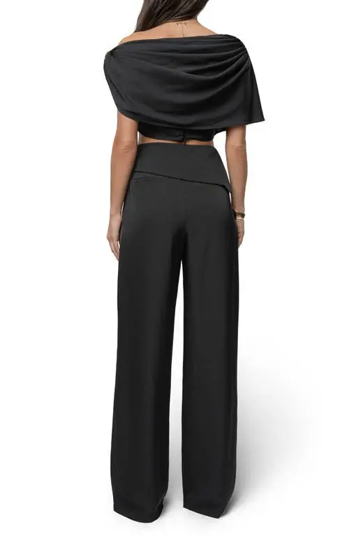 JLUXLABEL High Waist Wide-leg Pants - Black