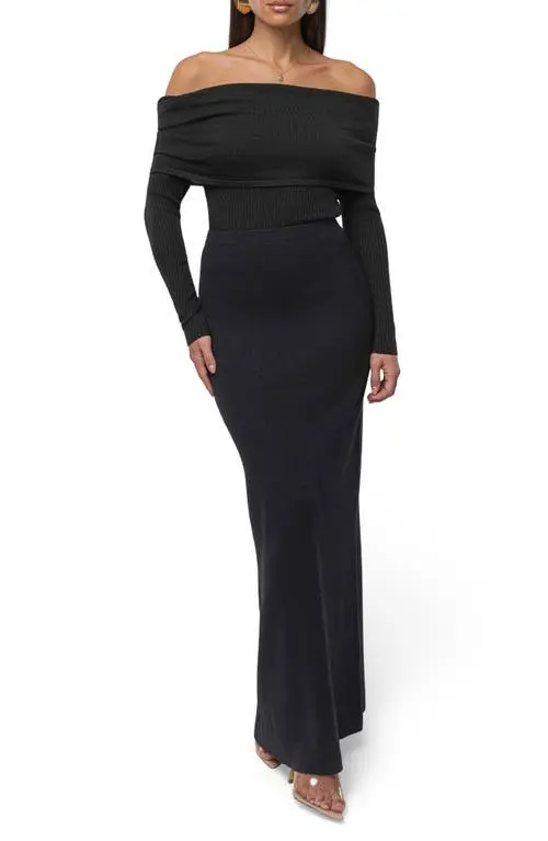 JLUXLABEL Knit Maxi Skirt - Black
