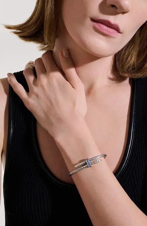 John Hardy Spear Flex Cuff With Gemstones - Silver