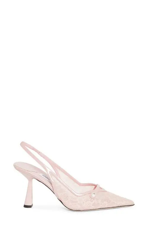 JIMMY CHOO Amita Pointed Toe Slingback Pumps - Rose/rose