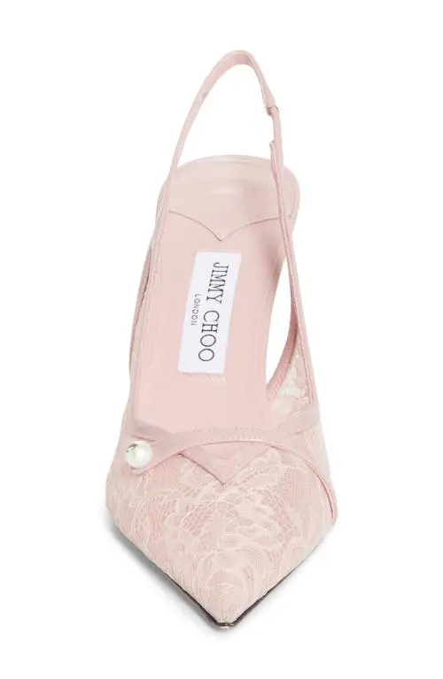 JIMMY CHOO Amita Pointed Toe Slingback Pumps - Rose/rose