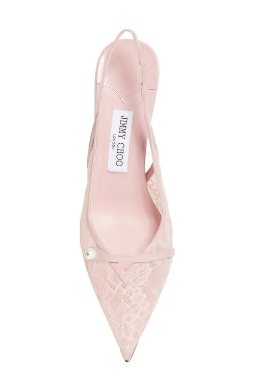 JIMMY CHOO Amita Pointed Toe Slingback Pumps - Rose/rose